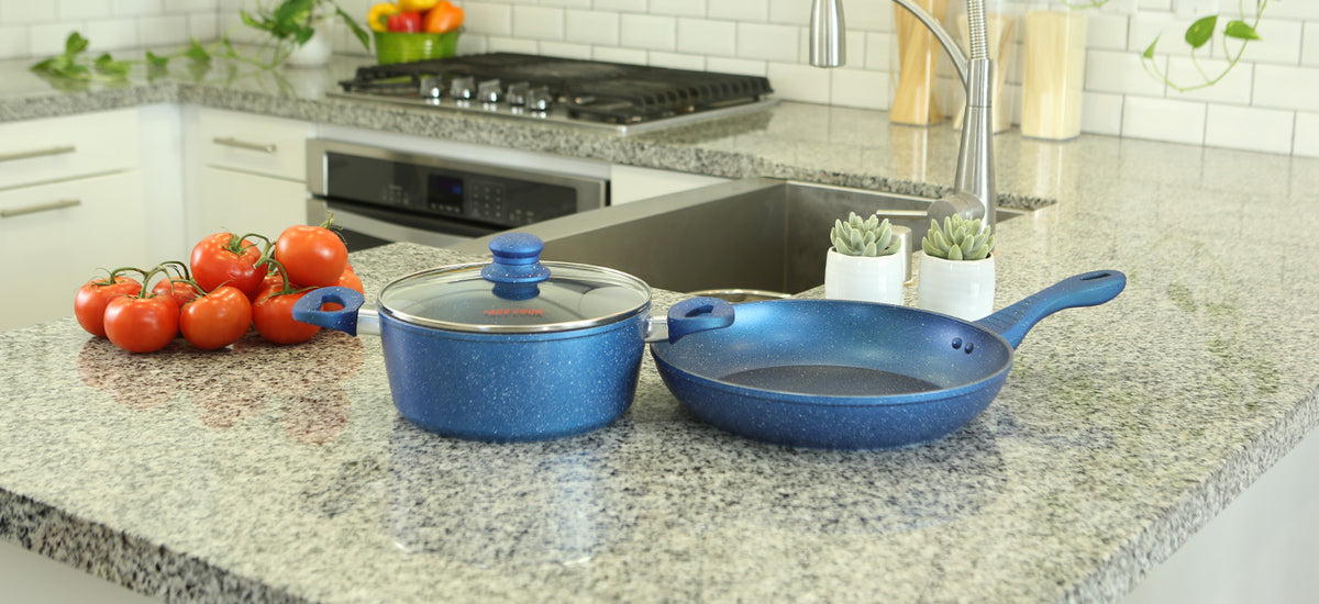 Blue Non-Stick Ceramic Coating Frying Pans by Ace Cook – Bi Ace Cook