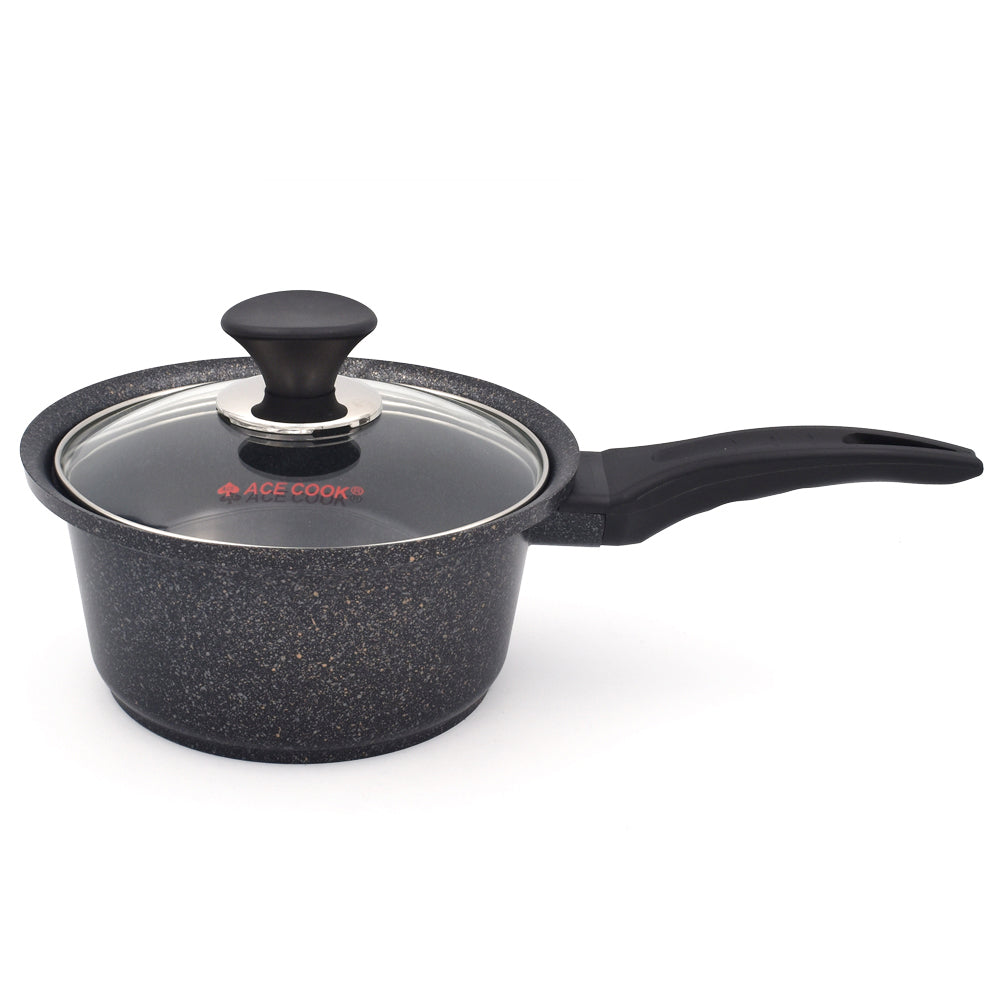 Ace Cook Honeycomb Oil Pattern Marble Frying Pan, Pots & Lids 7 PCS Se ...